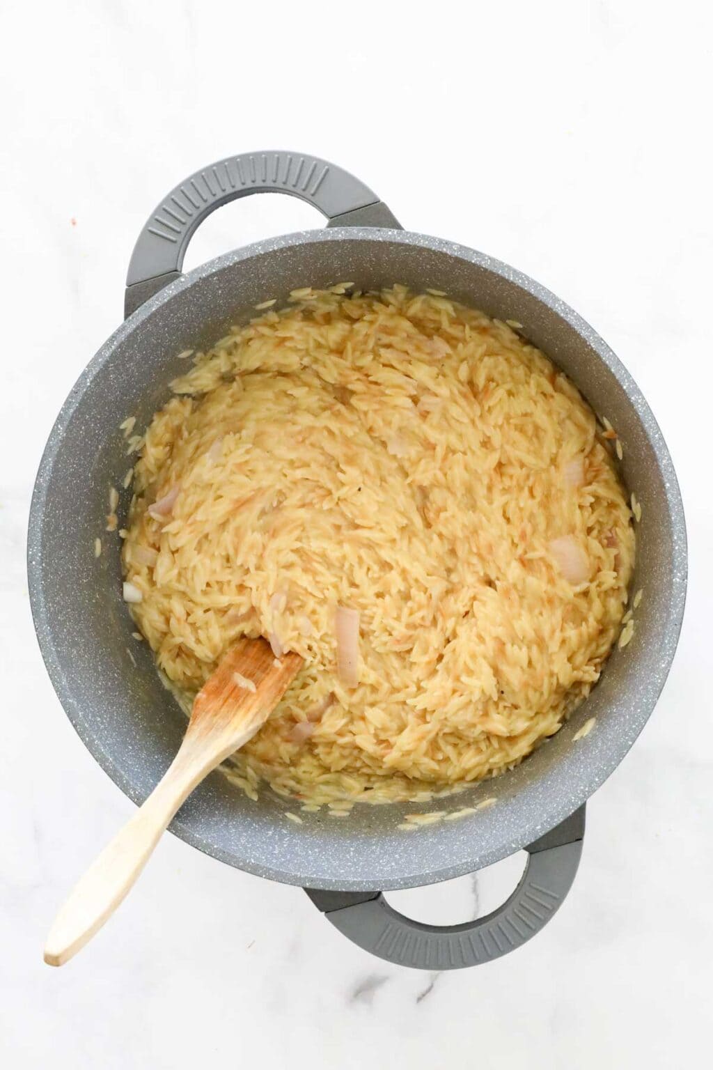 Greek-Style Risoni Salad with Lemon, Feta & Olives - Bake Play Smile