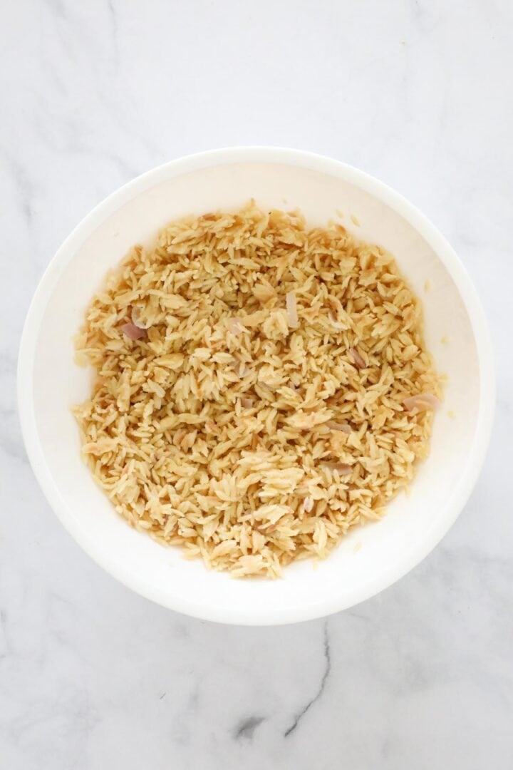 Greek-Style Risoni Salad with Lemon, Feta & Olives - Bake Play Smile