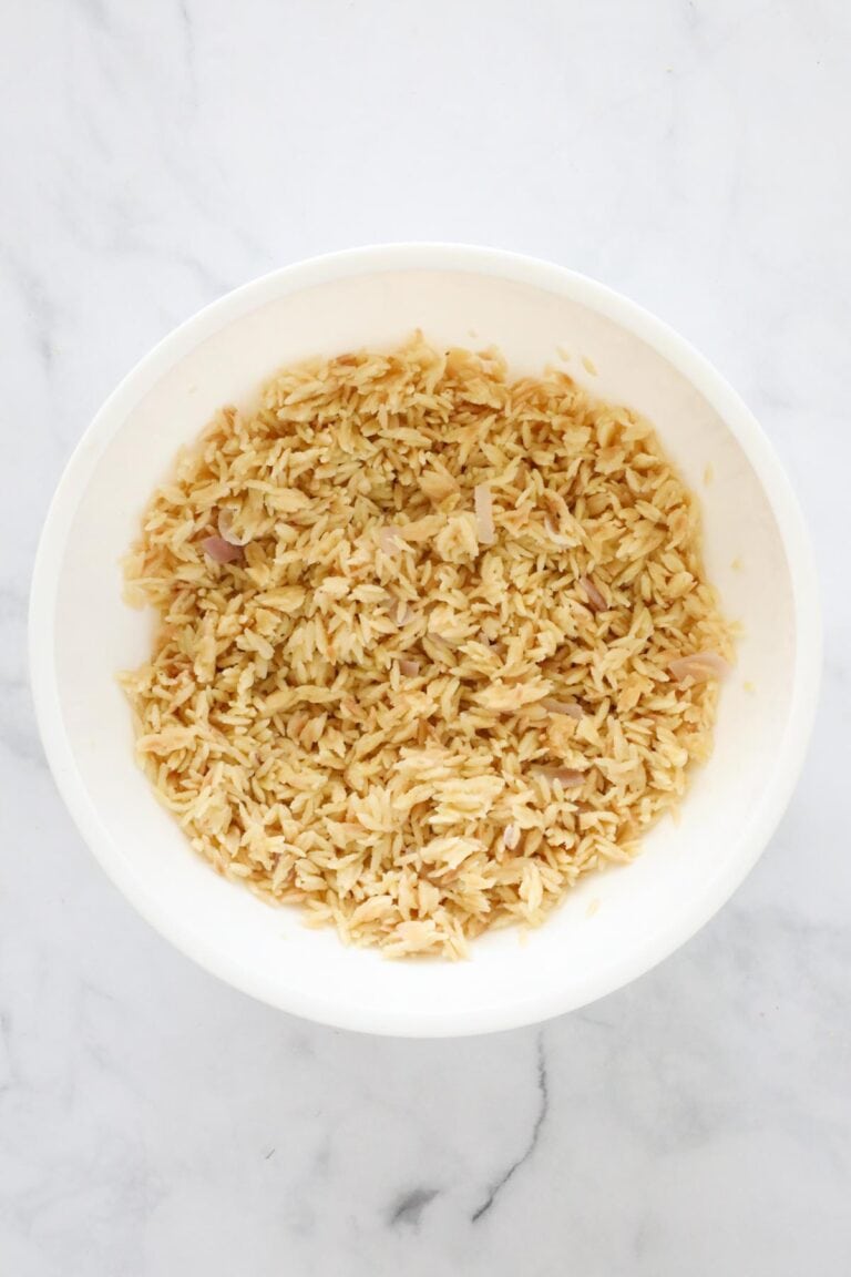 Greek-Style Risoni Salad with Lemon, Feta & Olives - Bake Play Smile