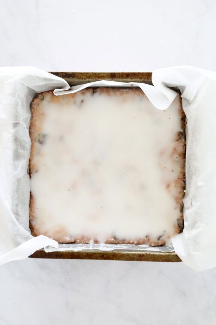 Baked Date Slice with Lemon Icing - Bake Play Smile