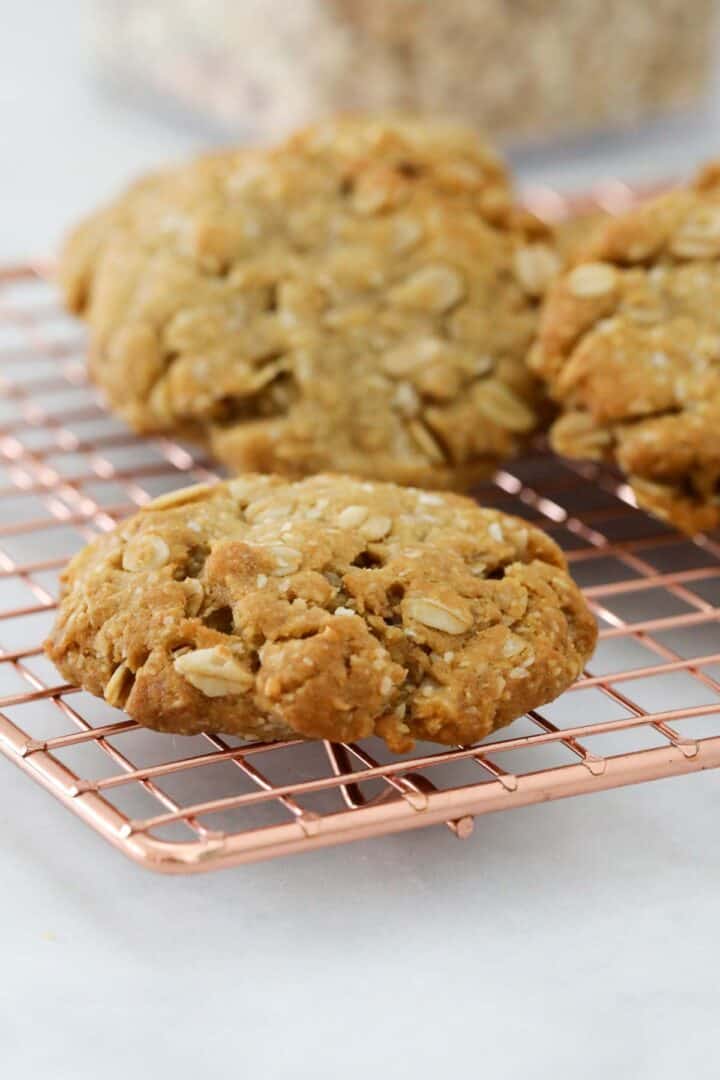 Chewy Australian ANZAC Biscuits Recipe - Bake Play Smile