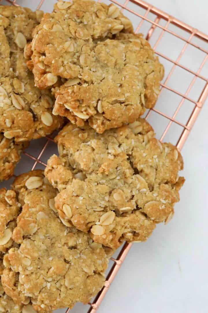 Chewy Australian ANZAC Biscuits Recipe - Bake Play Smile