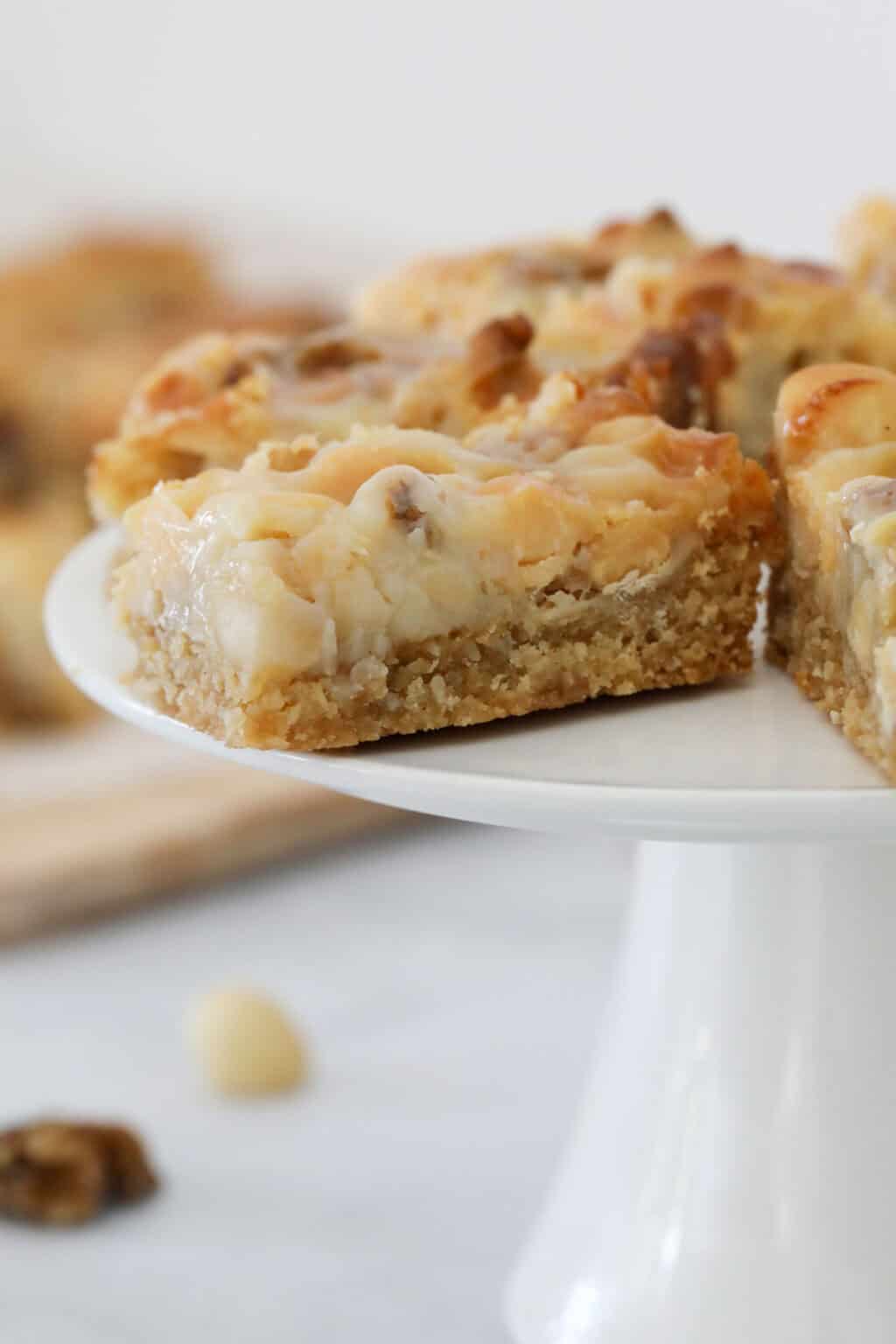 Chewy Caramel Nut Slice Recipe - Bake Play Smile