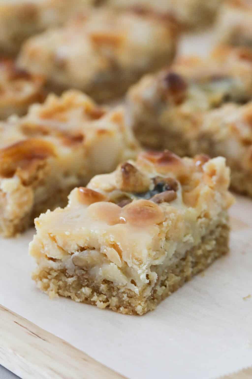 Chewy Caramel Nut Slice Recipe - Bake Play Smile